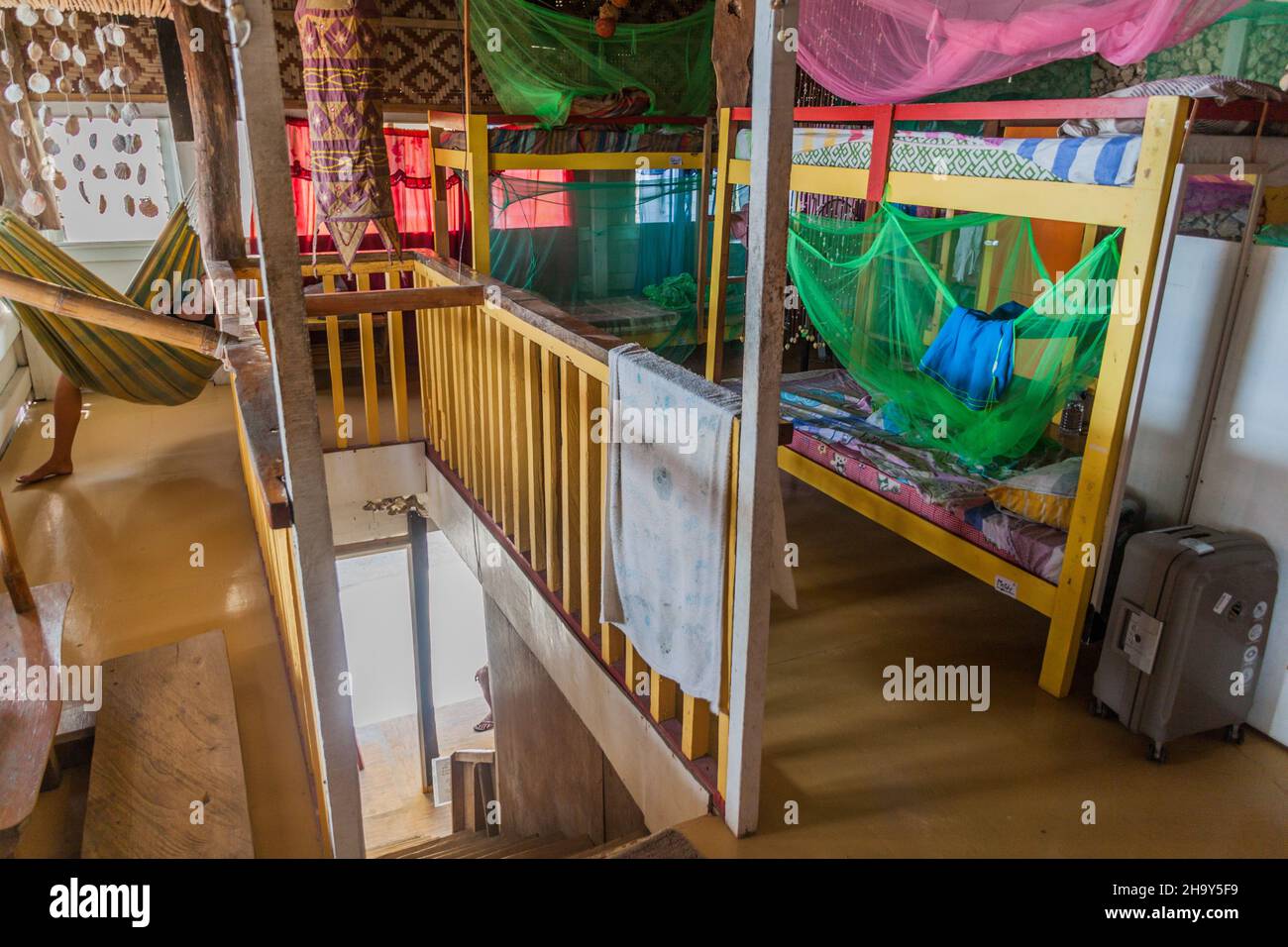 MOALBOAL, PHILIPPINES - FEBRUARY 13, 2018: Dorm in the Moalboal ...