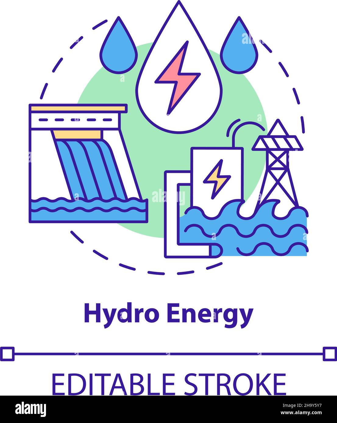 Hydro energy concept icon Stock Vector Image & Art - Alamy