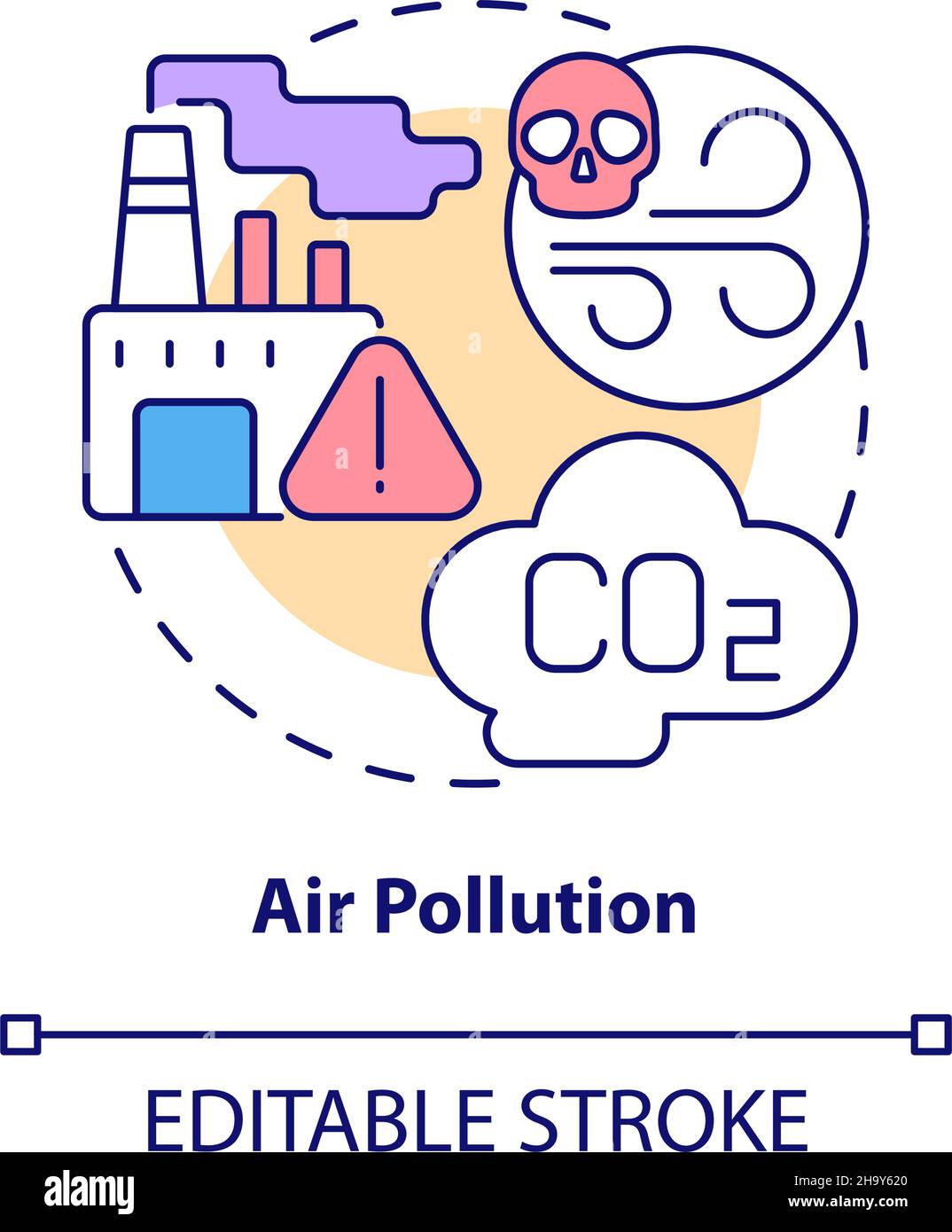 Air pollution concept icon Stock Vector Image & Art - Alamy