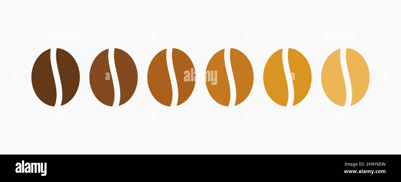 Coffee beans selection of roast level. Vector illustration Stock Vector ...