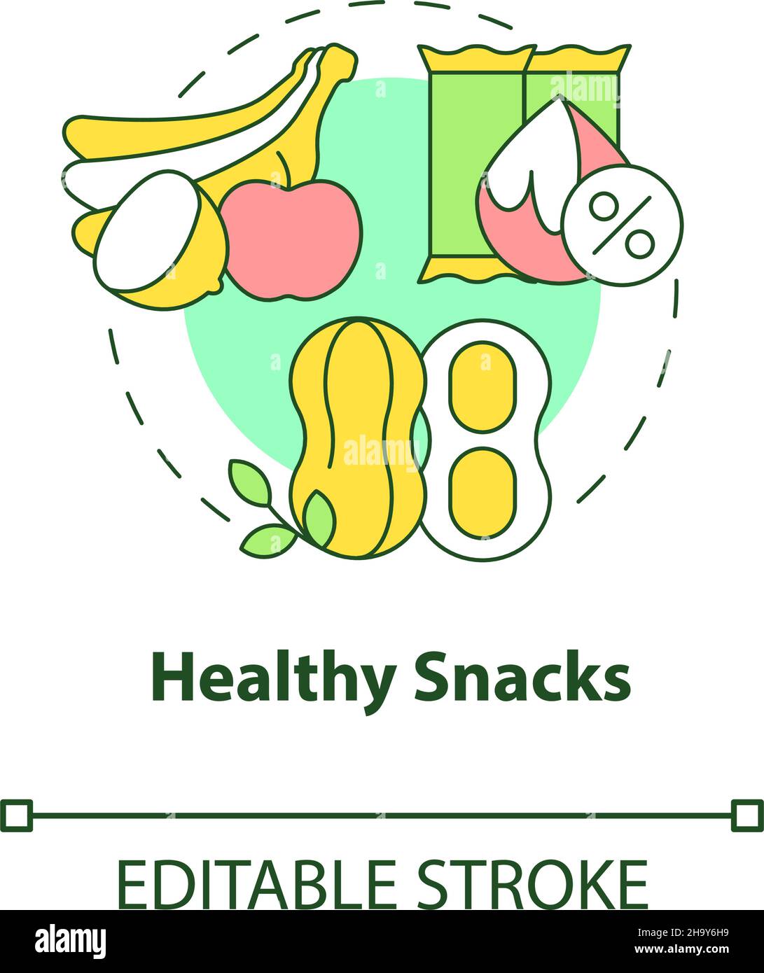 Healthy snacks concept icon Stock Vector Image & Art - Alamy