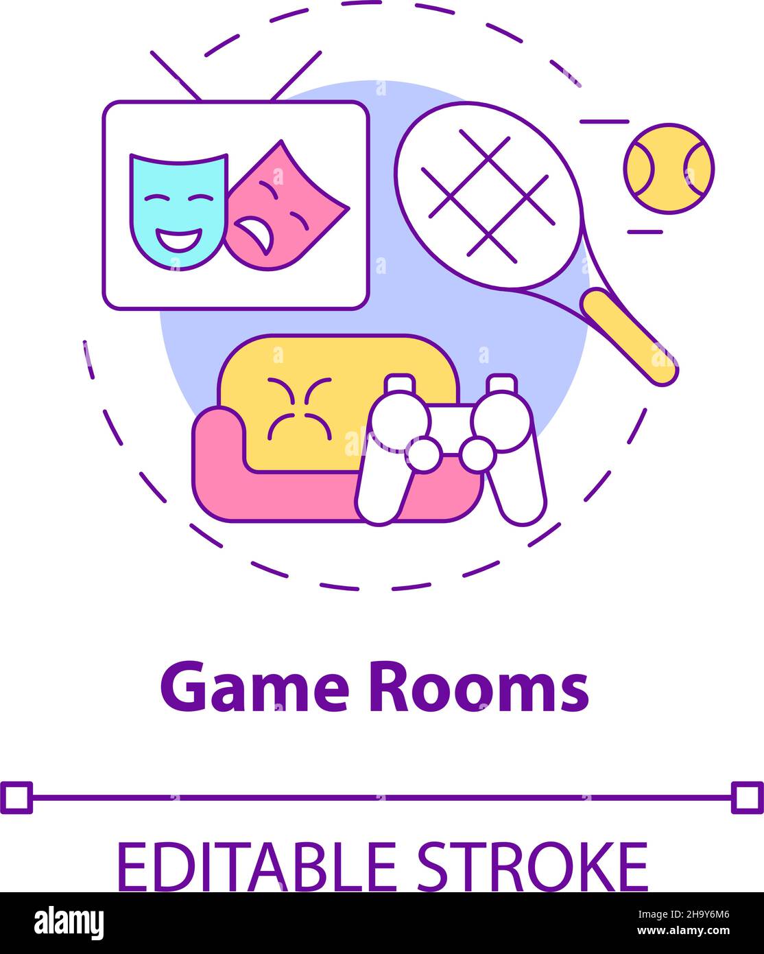 Game rooms concept icon Stock Vector Image & Art - Alamy