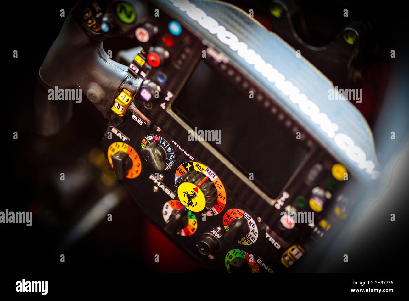 Abu Dhabi, Abu Dhabi. 09th Dec, 2021. Ferrari SF-21 Steering wheel. 09. ...