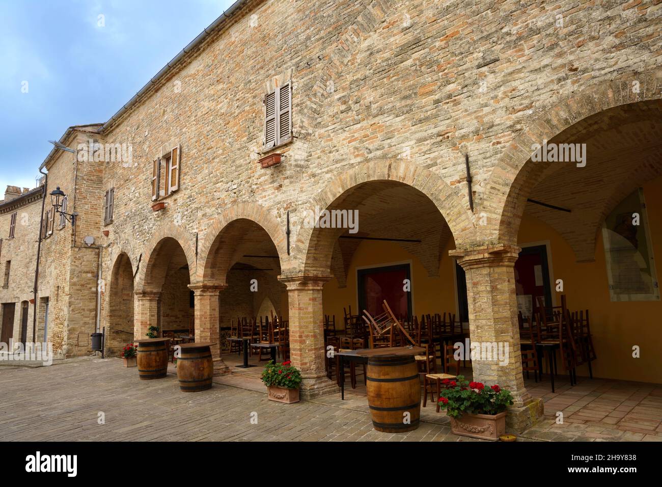 Moresco, famous medieval village in the Fermo province, Marche, Italy ...