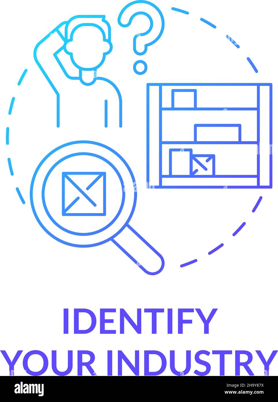 Identify your industry blue gradient concept icon Stock Vector Image ...
