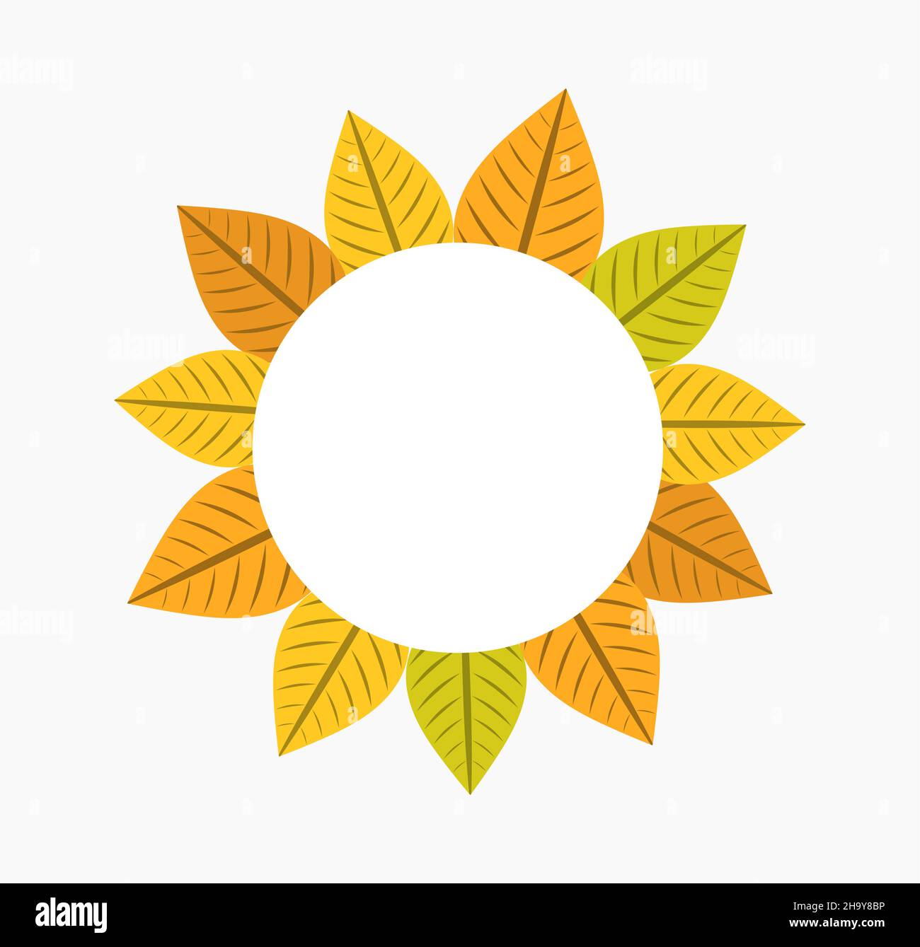 Autumn leaves round border. Vector illustration Stock Vector Image ...