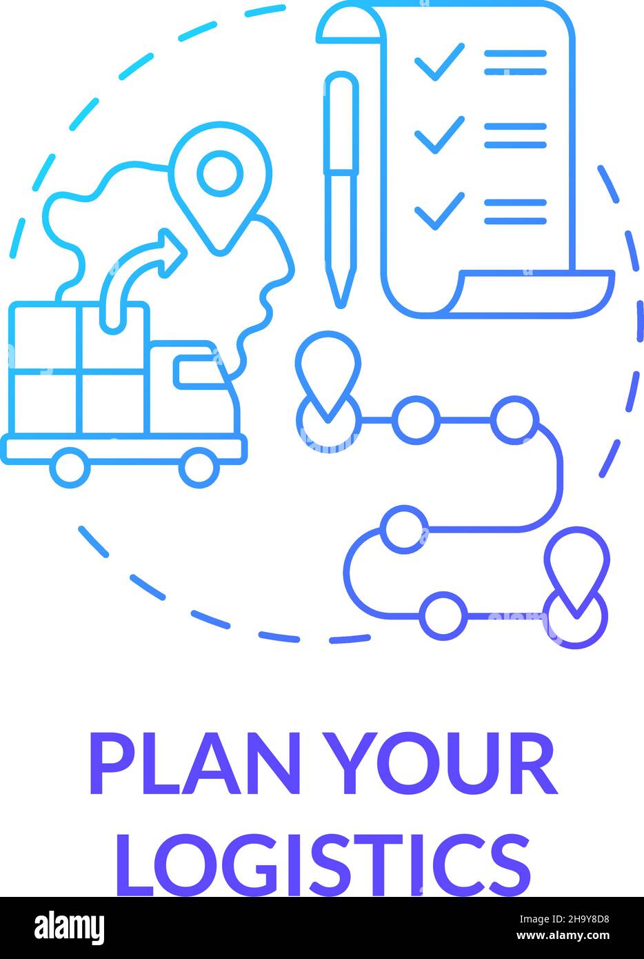 Plan your logistics blue gradient concept icon Stock Vector Image & Art ...