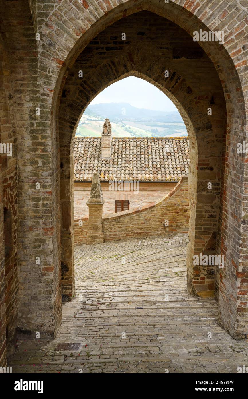 Moresco, famous medieval village in the Fermo province, Marche, Italy ...
