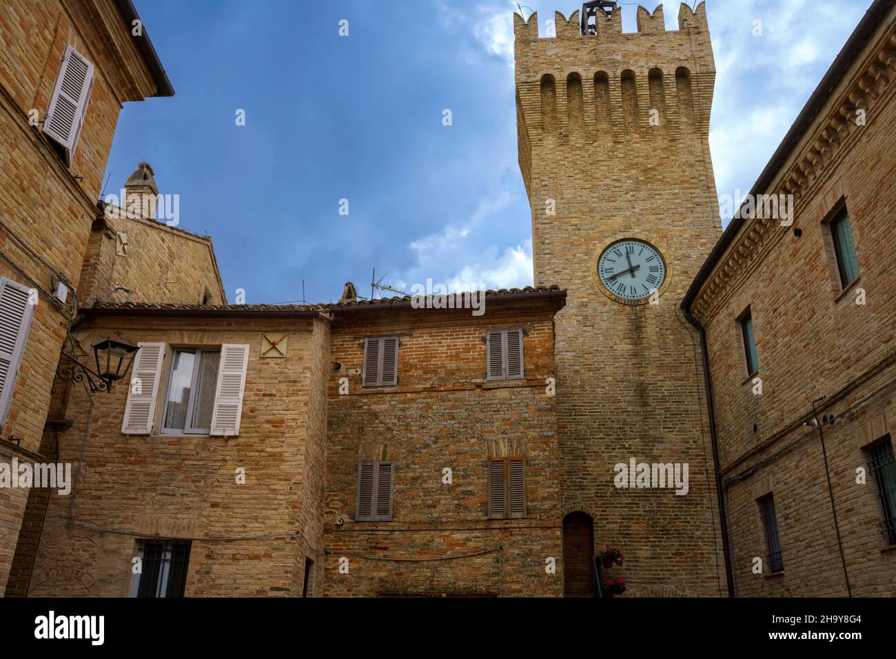 Moresco, famous medieval village in the Fermo province, Marche, Italy ...