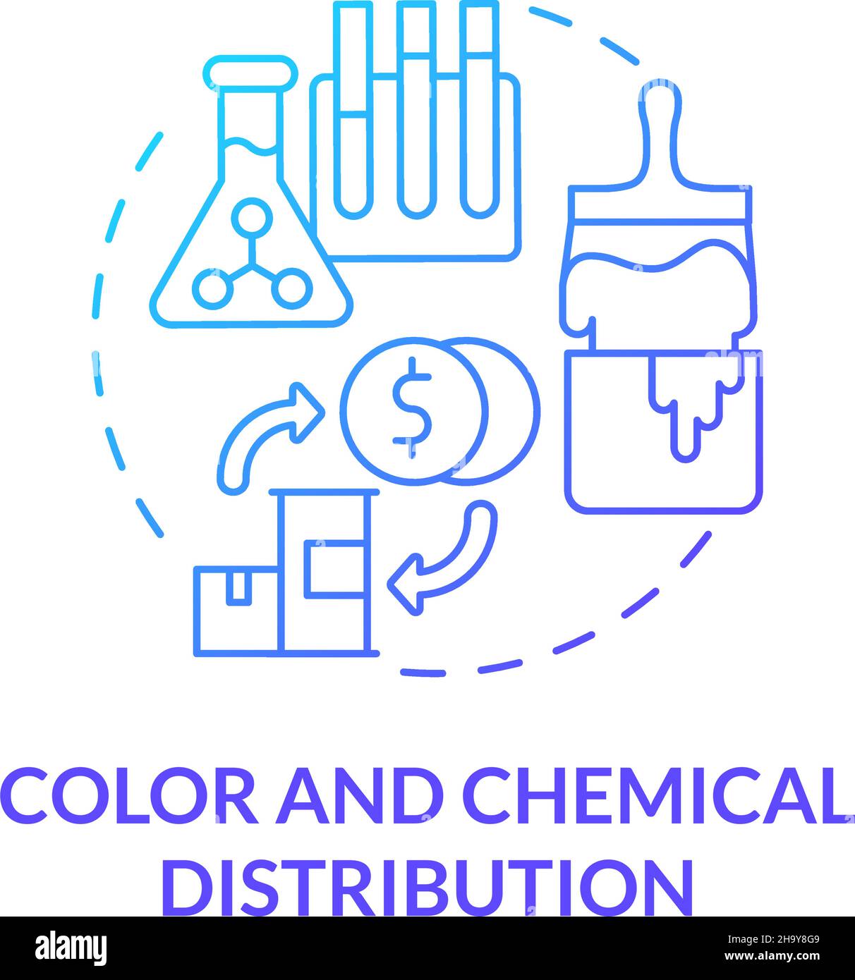 Color and chemical distribution blue gradient concept icon Stock Vector ...