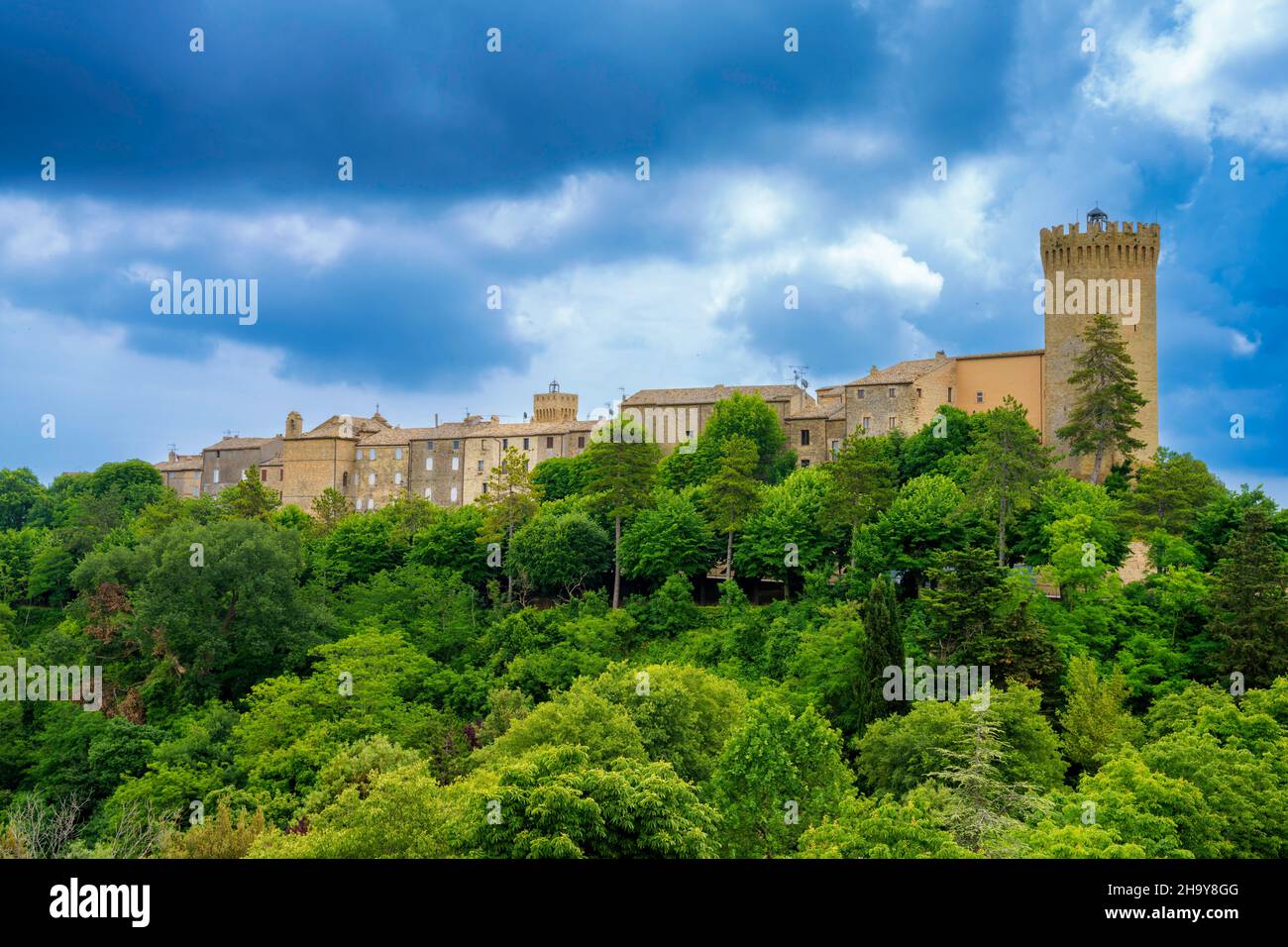 Moresco, famous medieval village in the Fermo province, Marche, Italy ...