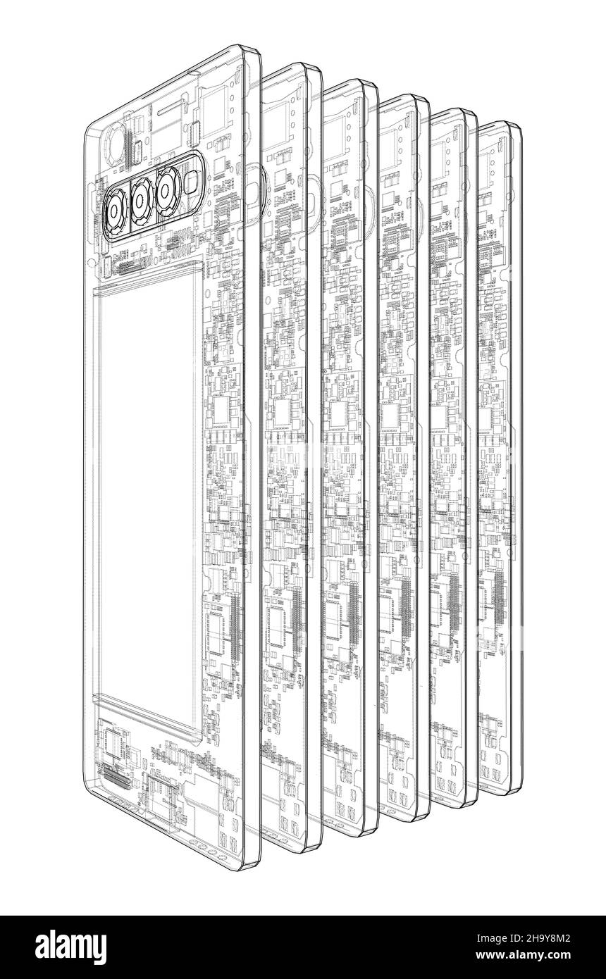 Smartphones concept outline Stock Photo - Alamy