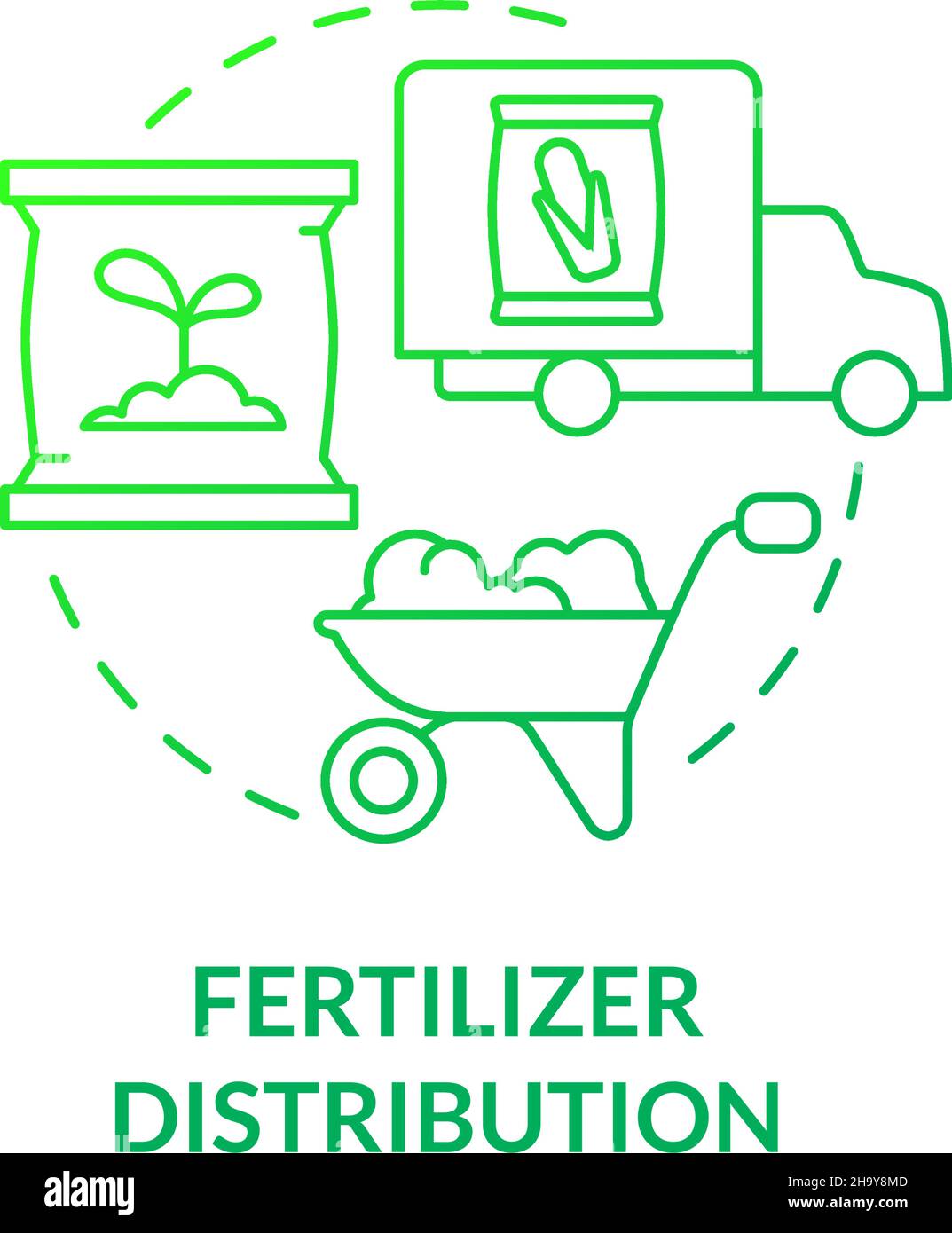 Fertilizer distribution green gradient concept icon Stock Vector Image ...
