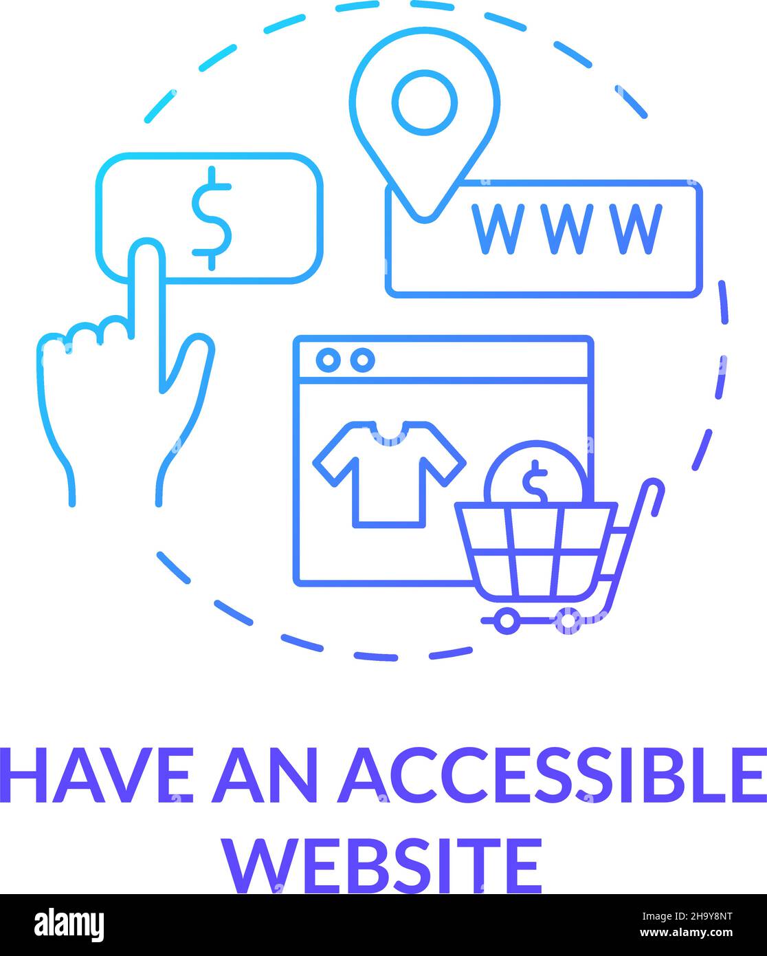 Have accessible website blue gradient concept icon Stock Vector Image ...