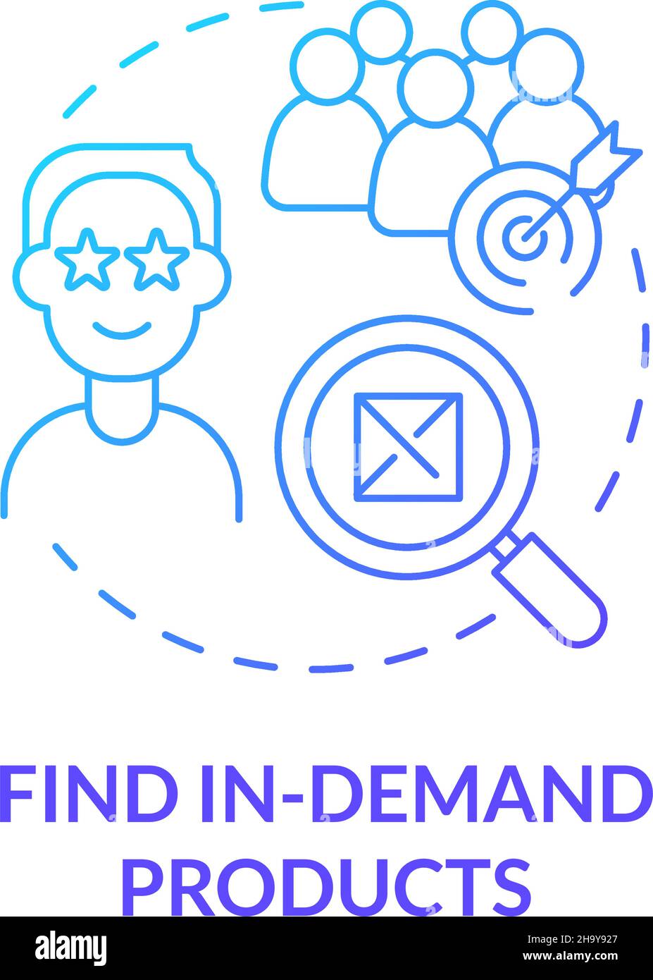 Find in-demand products blue gradient concept icon Stock Vector Image ...