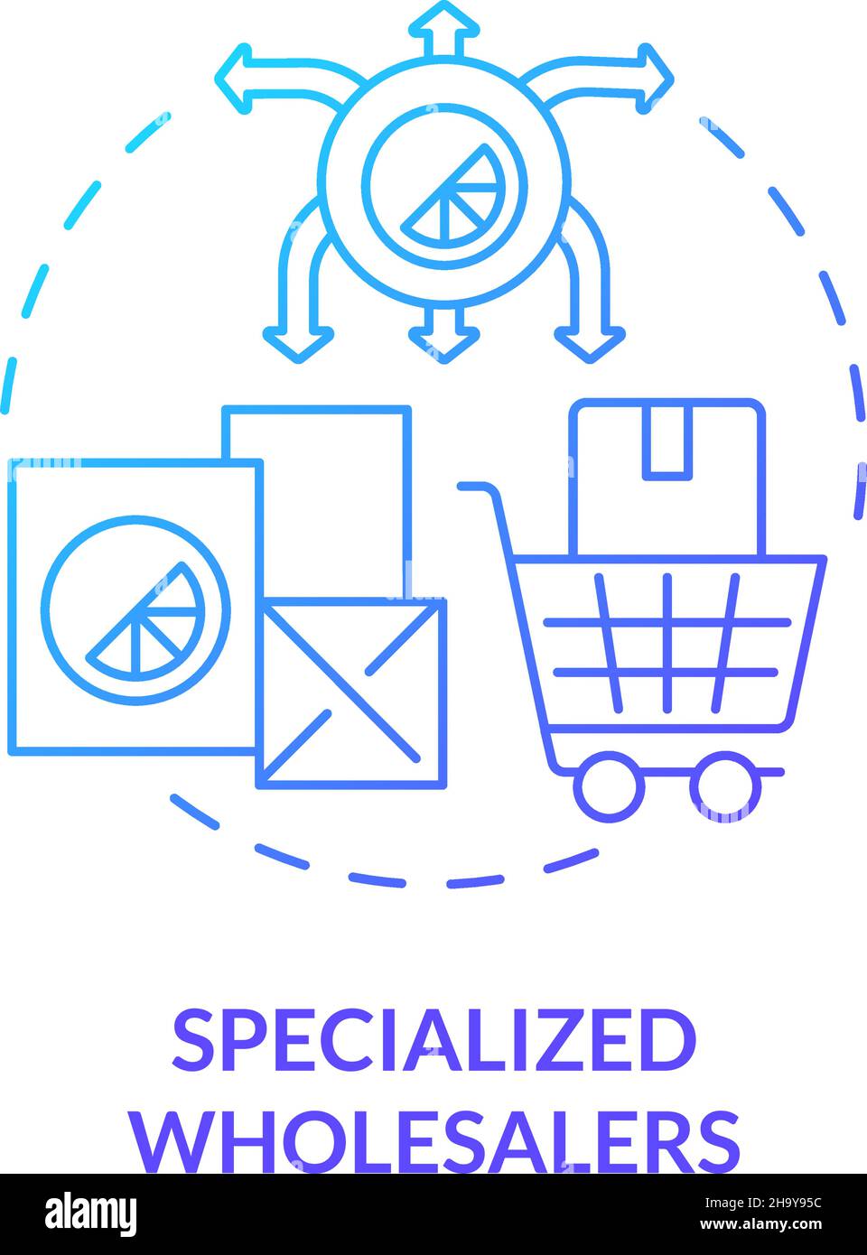 Specialized wholesaler blue gradient concept icon Stock Vector Image ...