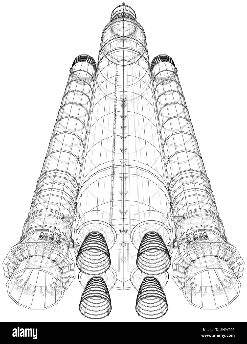 Space rocket concept outline Stock Photo - Alamy