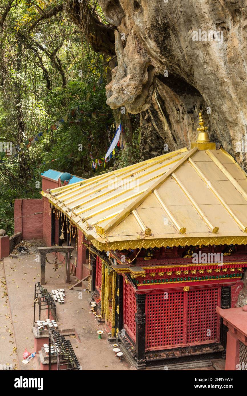 A large stalactite over the Shesh Narayan Temple, a Hindu temple near ...