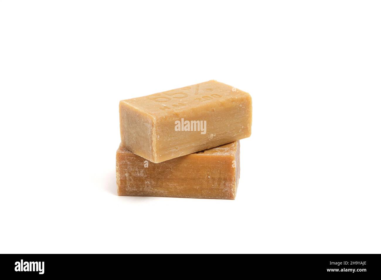 Two pieces household soap on white background, isolate Stock Photo - Alamy