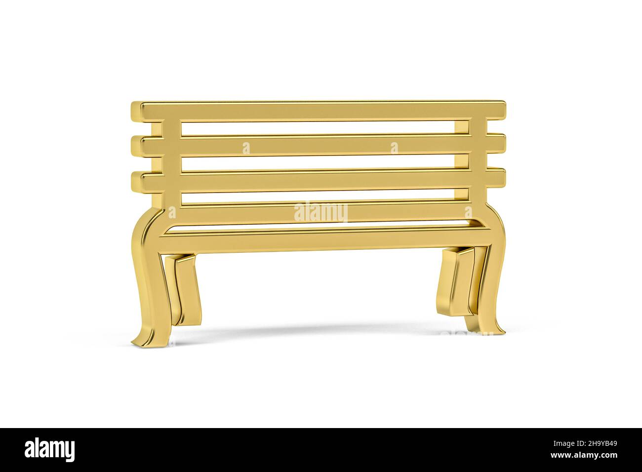 Golden 3d bench icon isolated on white background - 3D render Stock ...