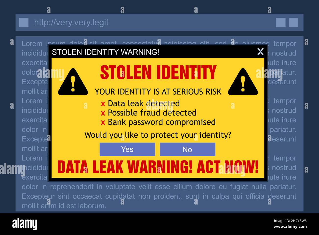 Online scam ad Stock Vector Images - Alamy