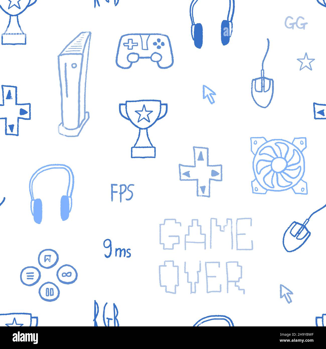 Gaming background seamless pattern. Video game concept vector ...