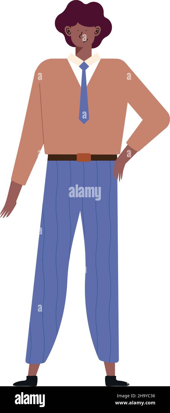 afro businessman elegant standing character Stock Vector Image & Art ...