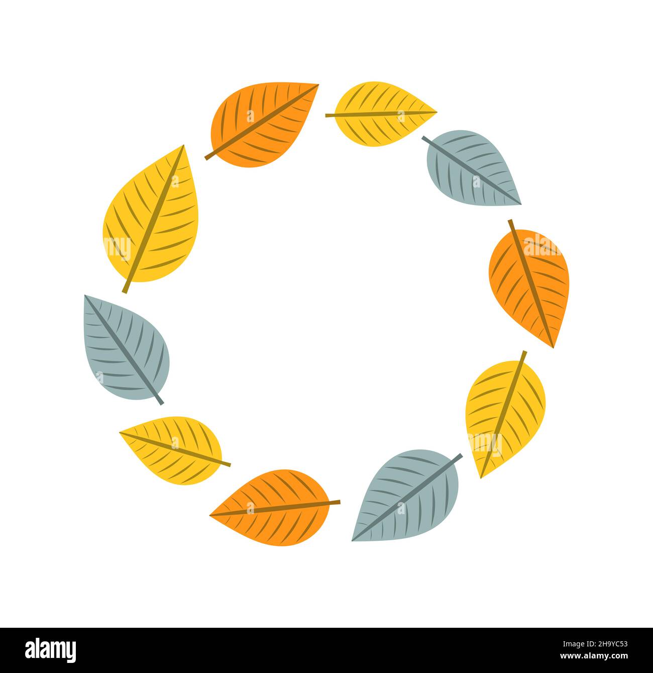 Autumn leaves round border. Vector illustration Stock Vector Image ...