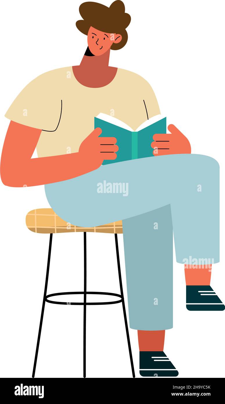 Seated man reading Cut Out Stock Images & Pictures - Alamy