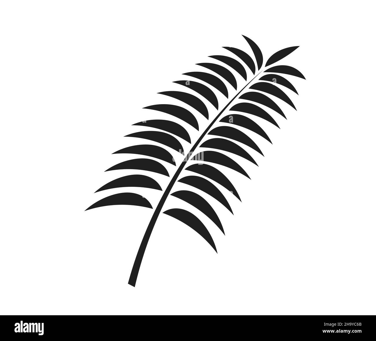 Fern or palm leaf black icon. Vector illustration Stock Vector Image ...