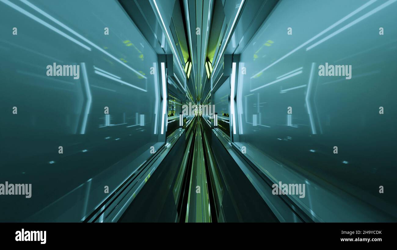 3d illustration of glass narrow 4K UHD tunnel Stock Photo - Alamy