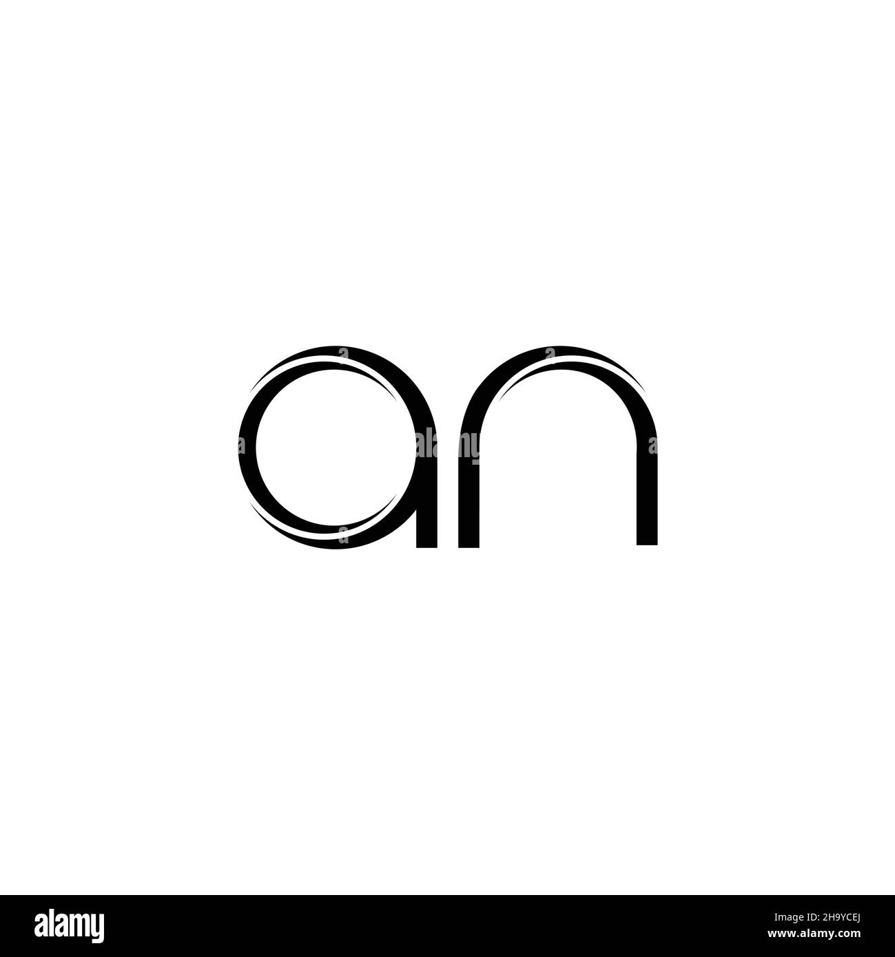 AN Logo monogram with slice rounded modern design template isolated on white background Stock ...