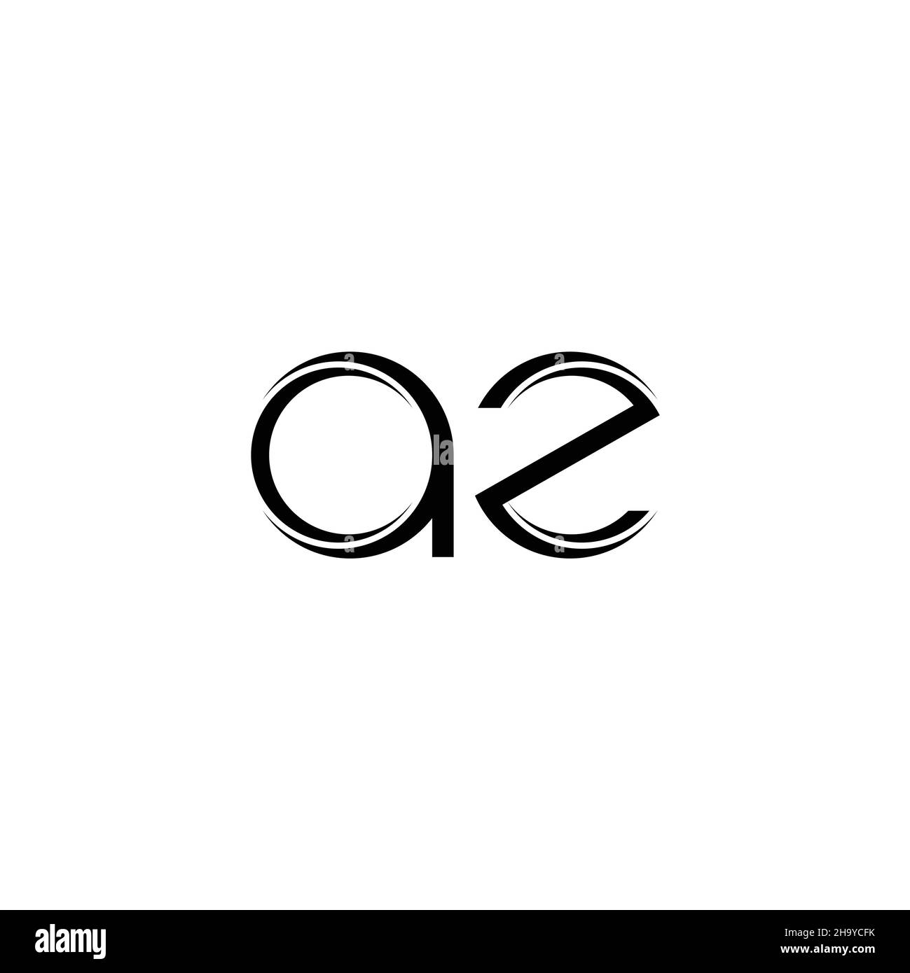 AZ Logo monogram with slice rounded modern design template isolated on white background Stock ...