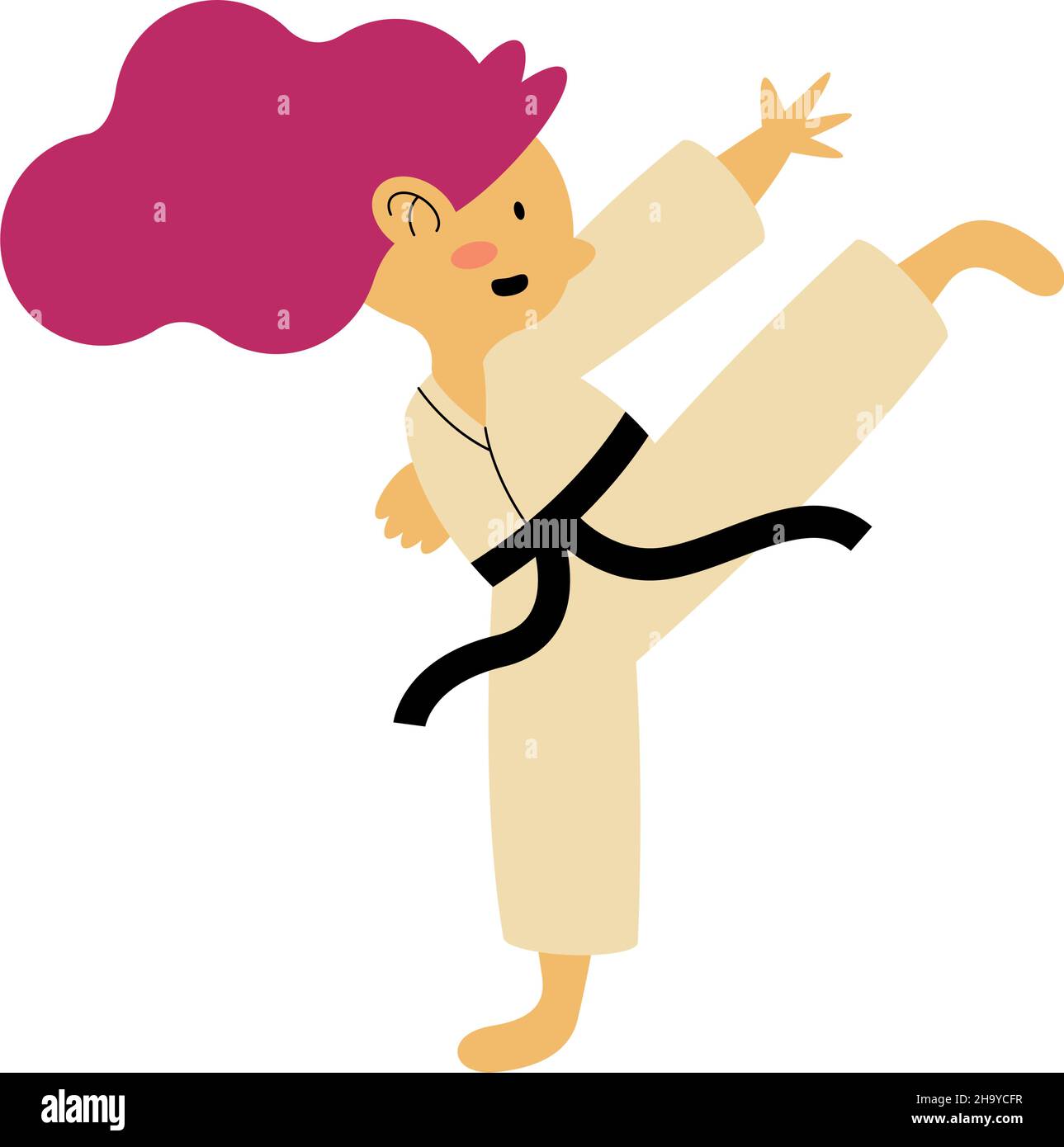little girl practicing karate character Stock Vector Image & Art - Alamy