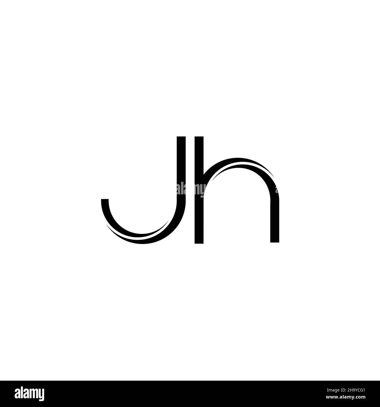 JH Logo monogram with slice rounded modern design template isolated on ...