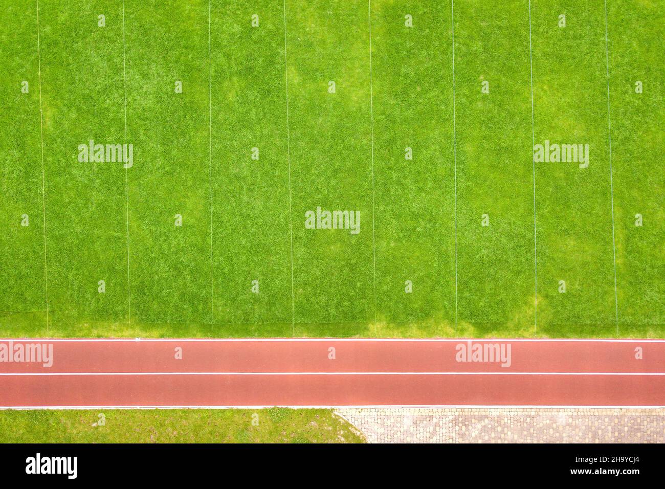 Aerial view of soccer field and racetrack hi-res stock photography and ...