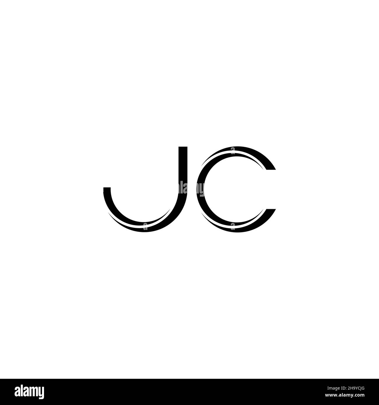 JC Logo monogram with slice rounded modern design template isolated on ...