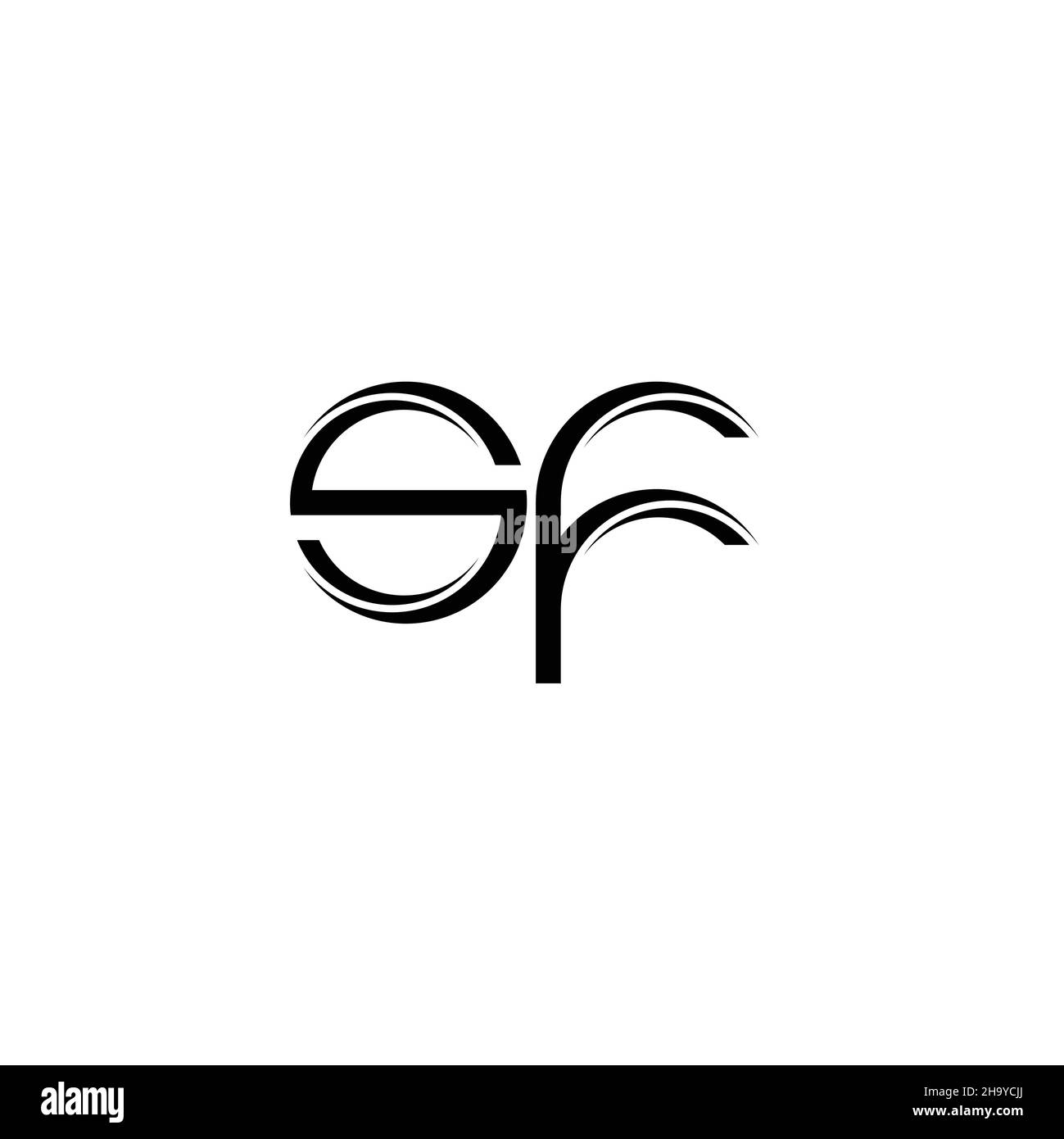 SF Logo monogram with slice rounded modern design template isolated on ...