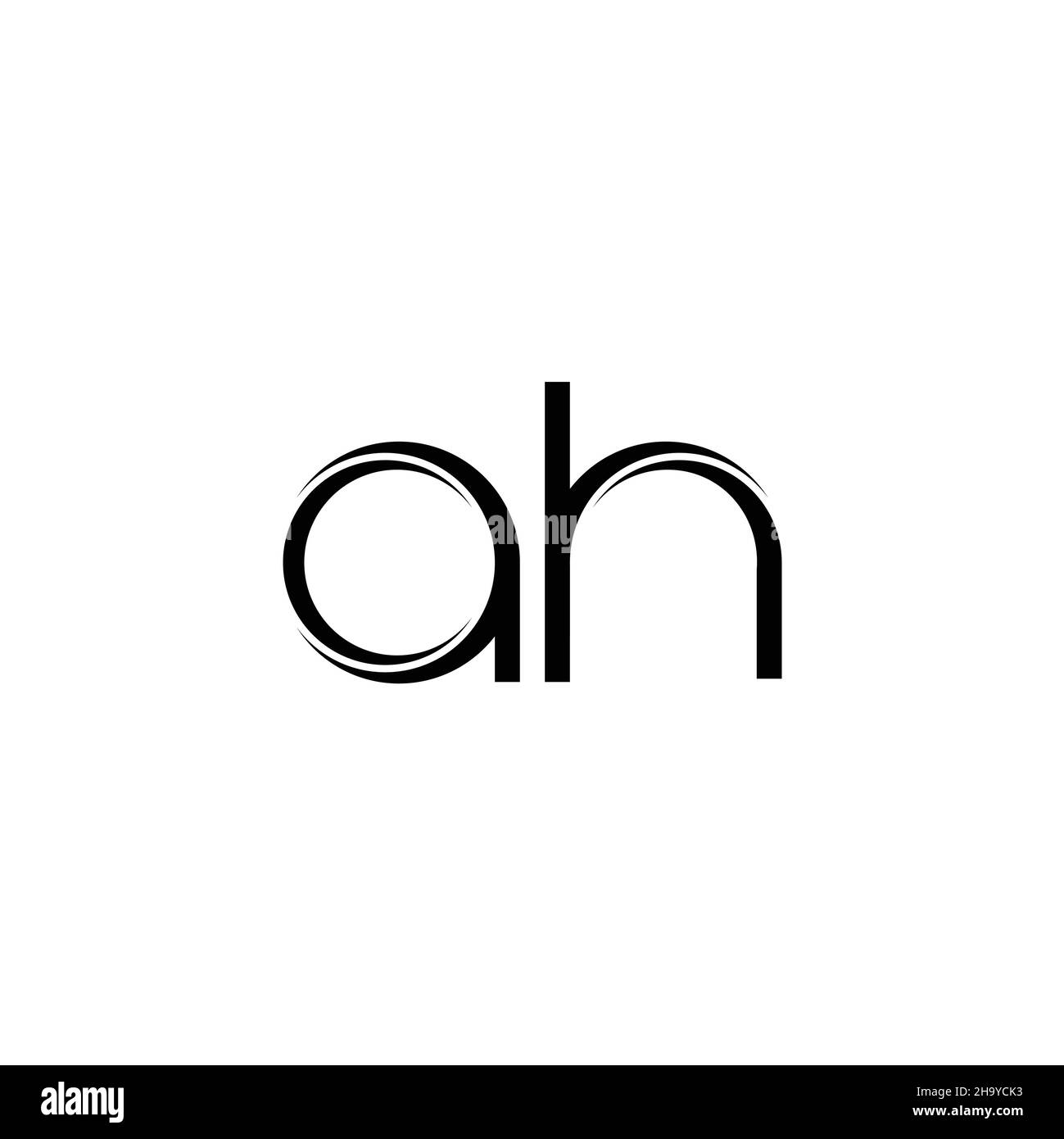 AH Logo monogram with slice rounded modern design template isolated on ...