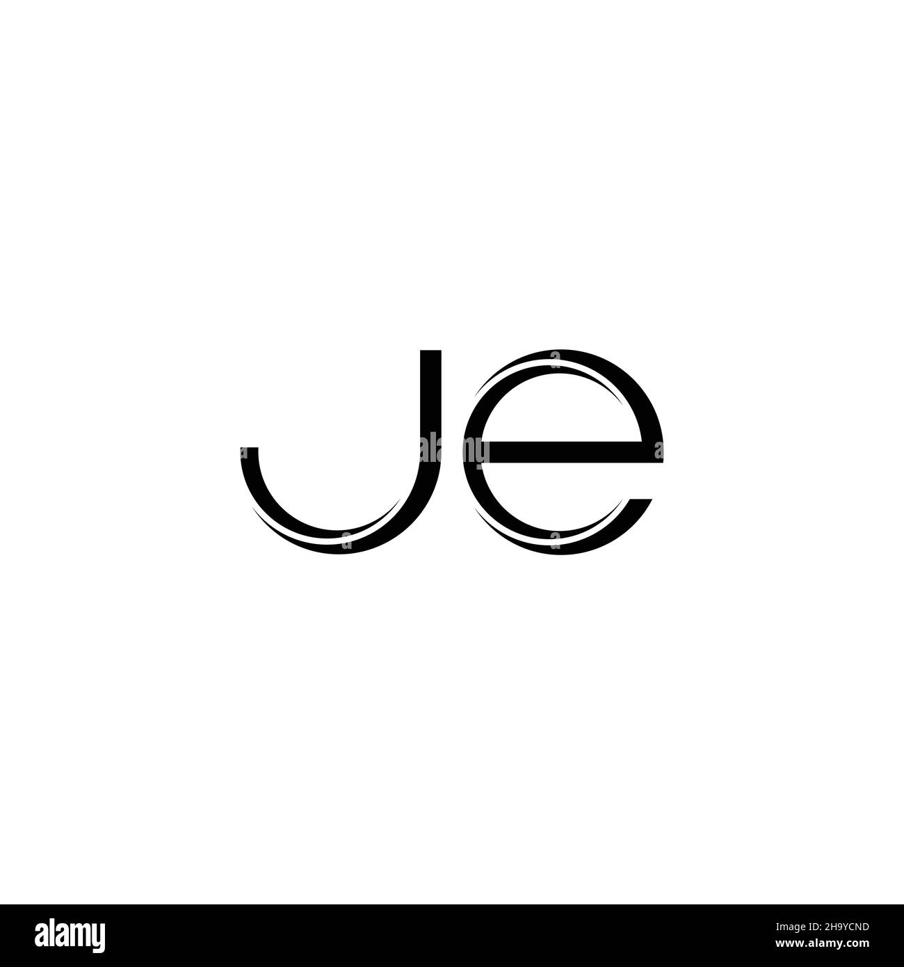 JE Logo monogram with slice rounded modern design template isolated on ...