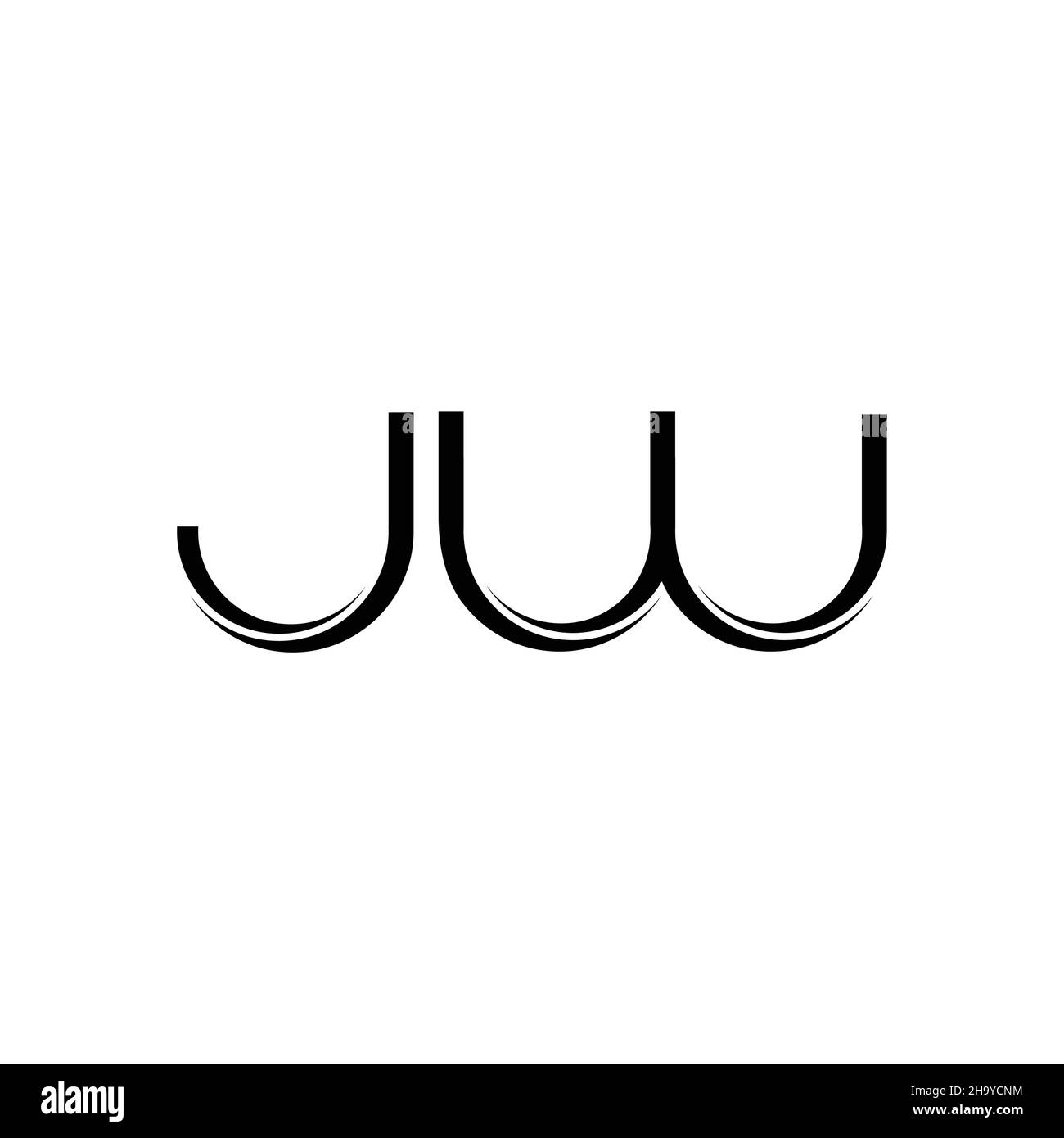 JW Logo monogram with slice rounded modern design template isolated on ...