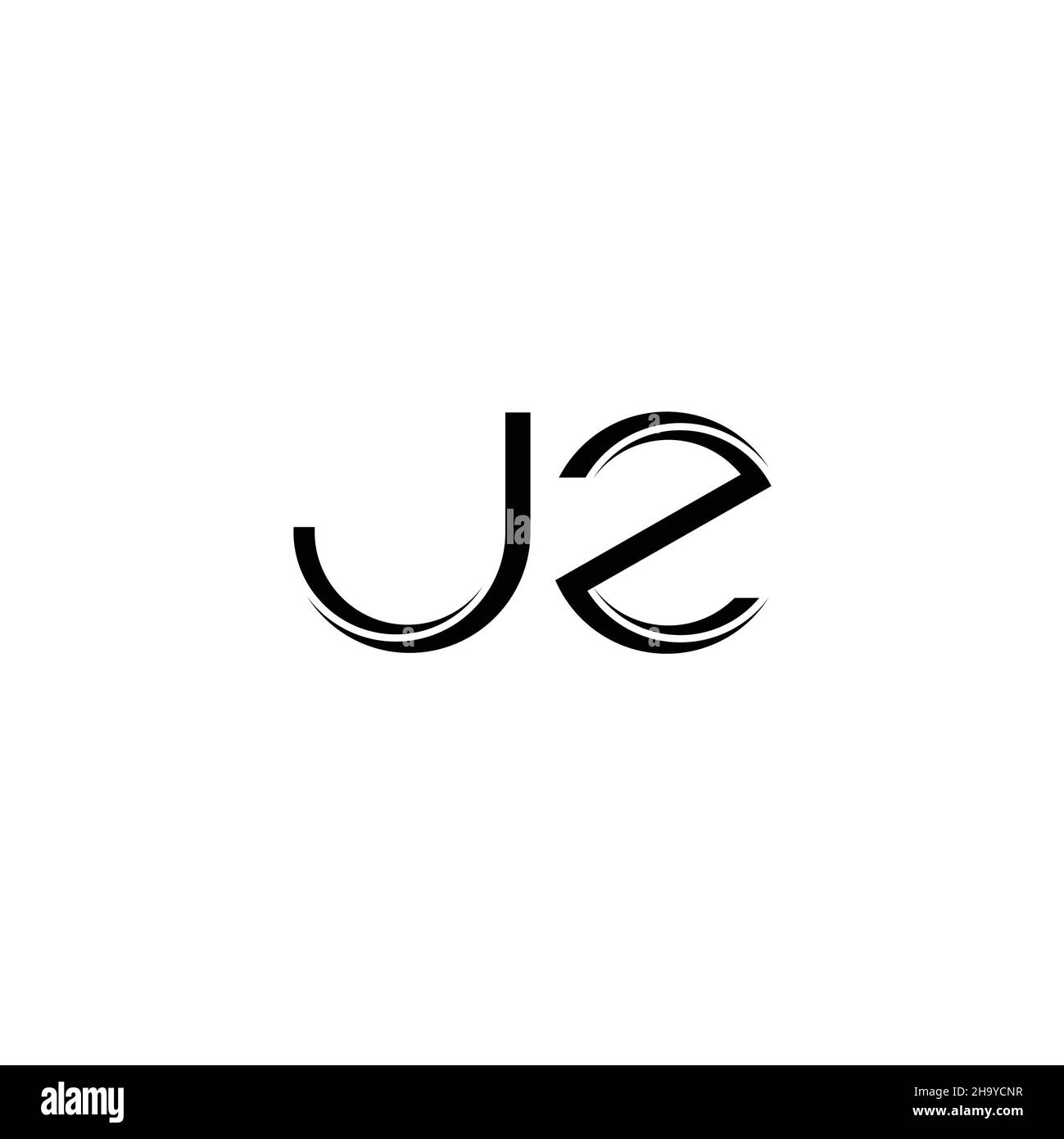 JZ Logo monogram with slice rounded modern design template isolated on ...