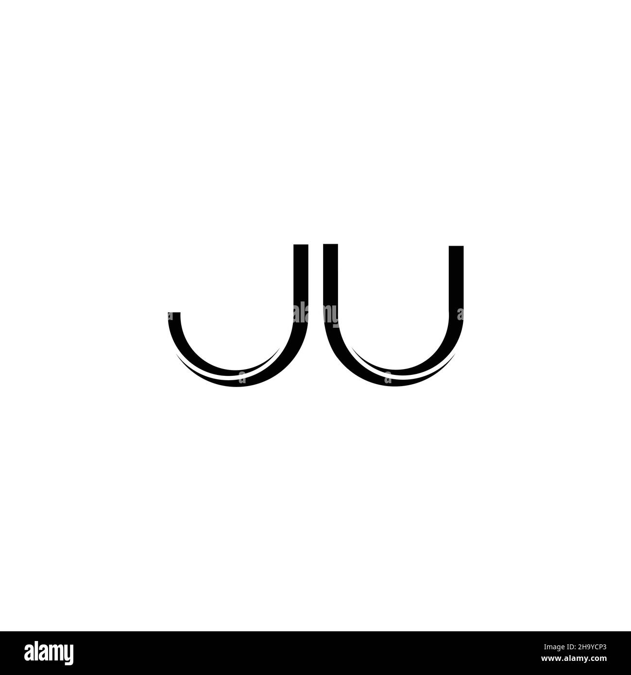 JU Logo monogram with slice rounded modern design template isolated on ...