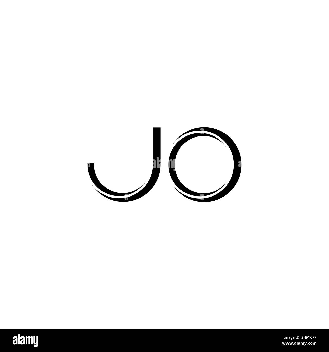 JO Logo monogram with slice rounded modern design template isolated on ...