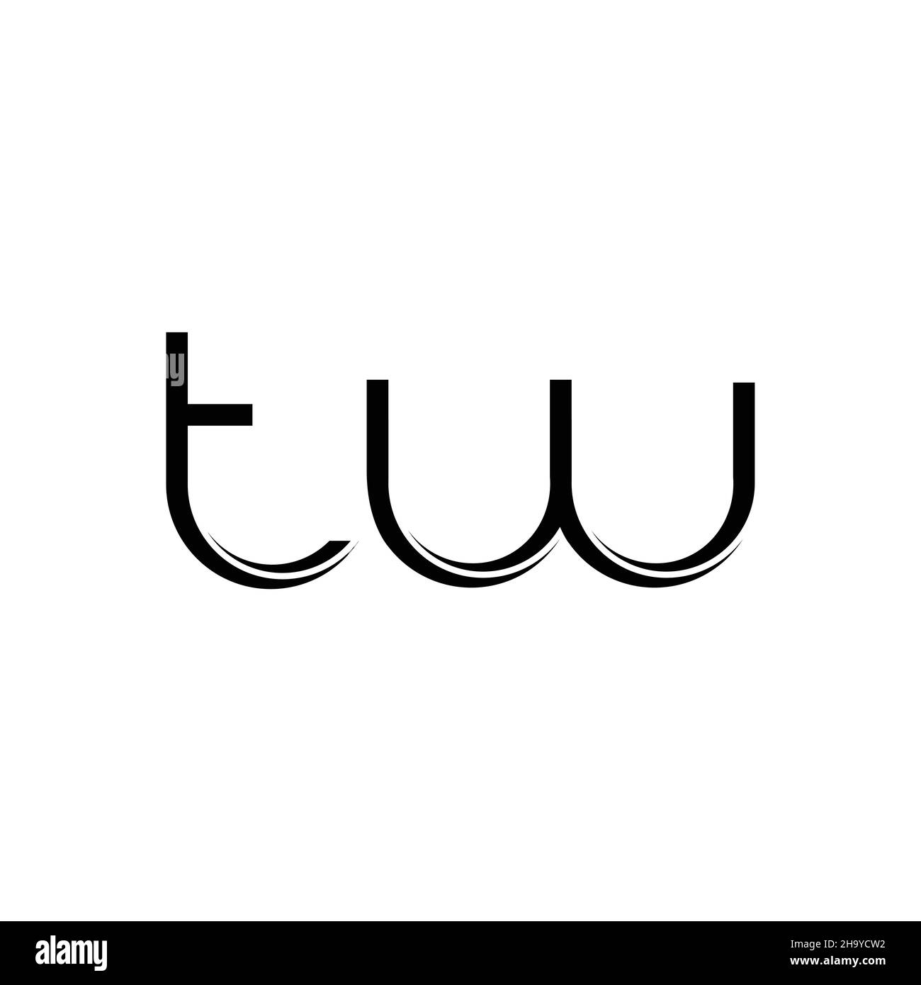 TW Logo monogram with slice rounded modern design template isolated on ...