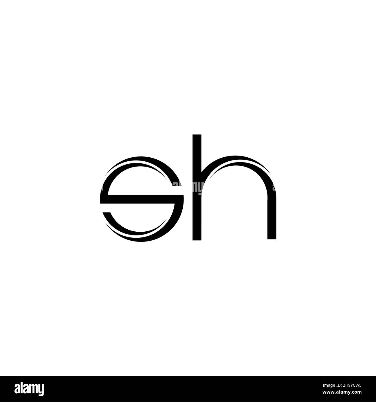 SH Logo monogram with slice rounded modern design template isolated on ...