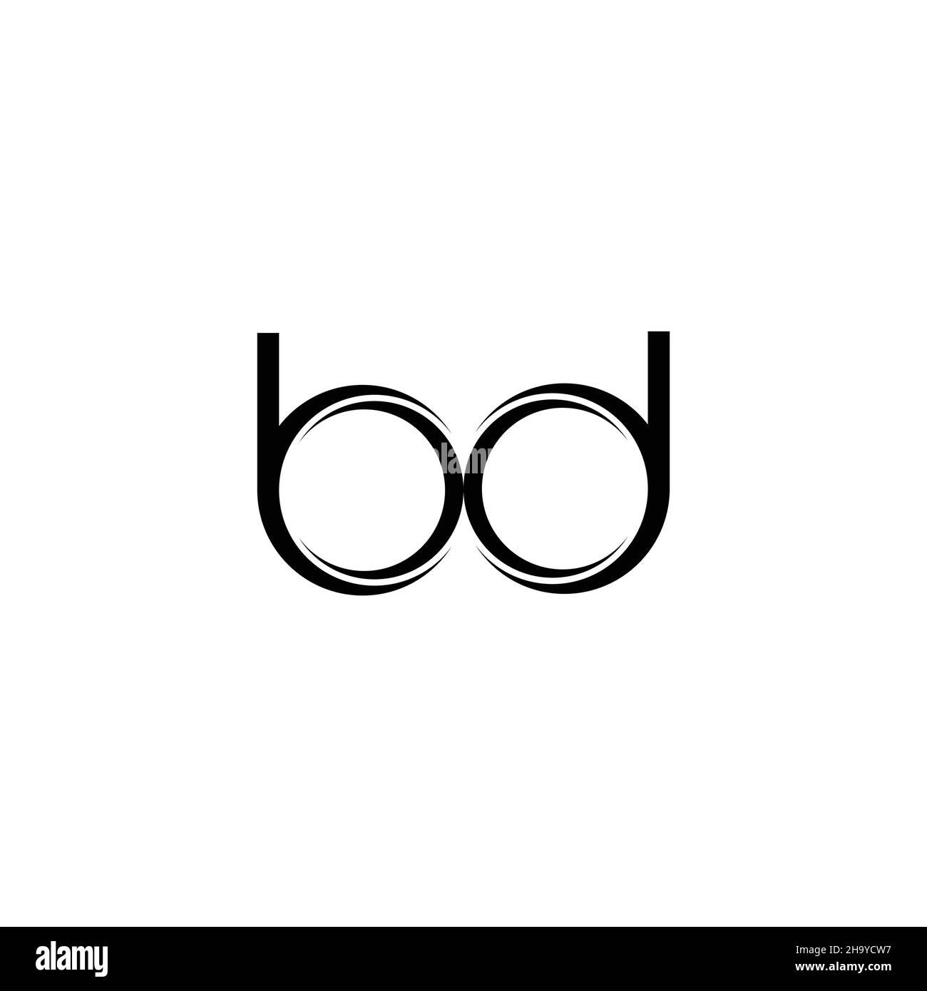 BD Logo monogram with slice rounded modern design template isolated on ...