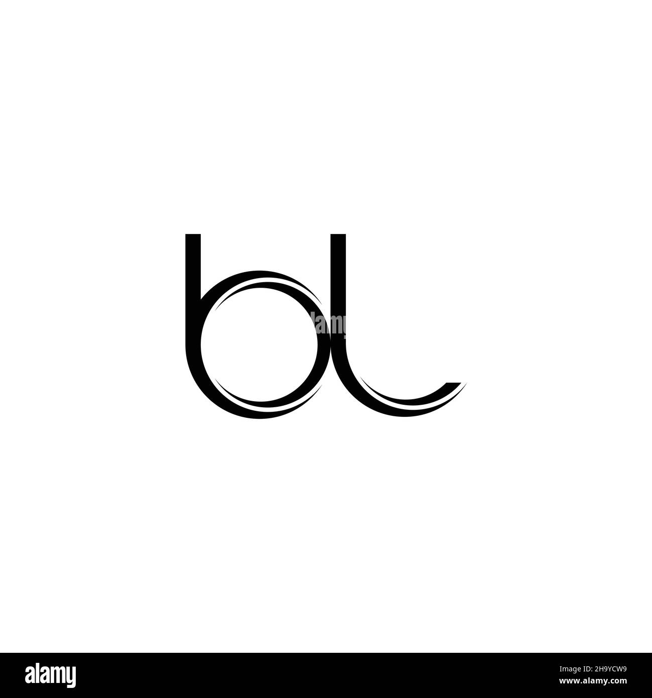 BL Logo monogram with slice rounded modern design template isolated on white background Stock ...
