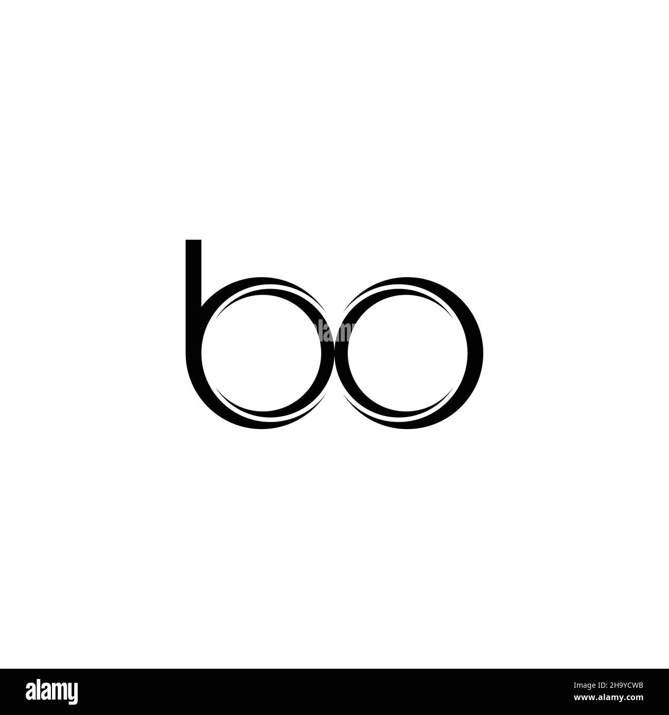 BO Logo monogram with slice rounded modern design template isolated on ...