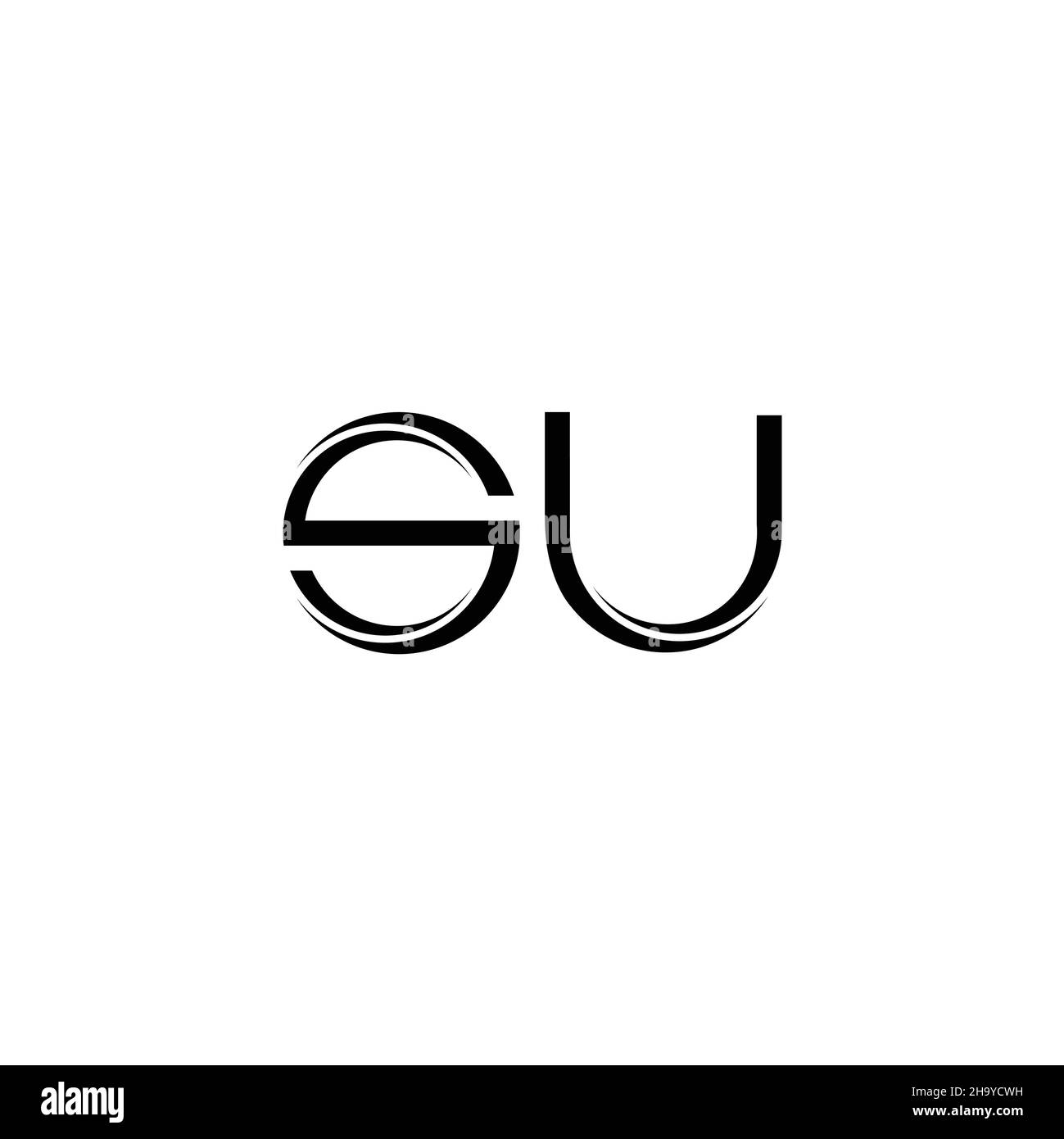 SU Logo monogram with slice rounded modern design template isolated on ...